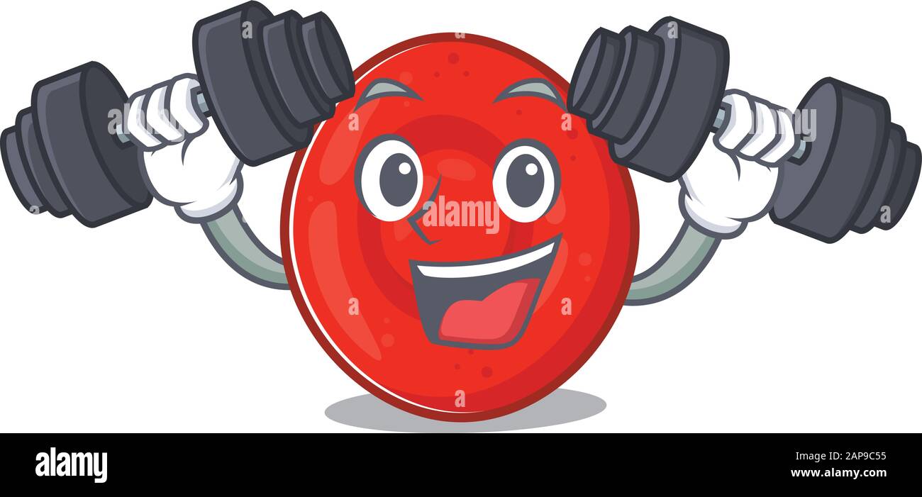 Sporty Fitness exercise erythrocyte cell using barbells Stock Vector ...