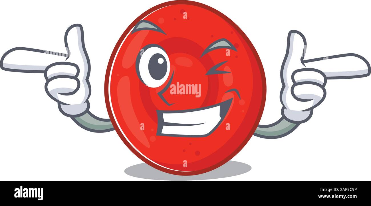 mascot cartoon design of erythrocyte cell with Wink eye Stock Vector ...