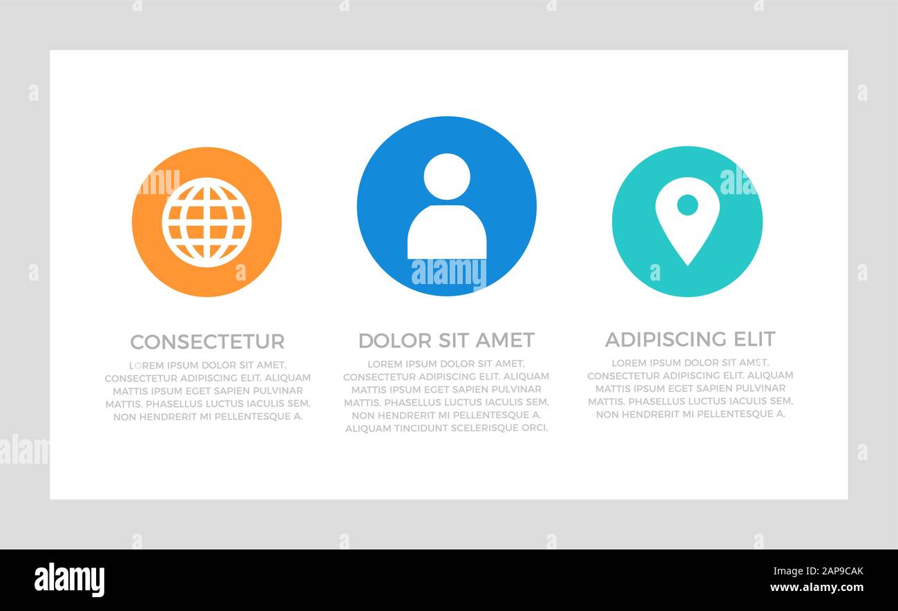 Set of blue, orange and turquoise elements for infographic presentation ...