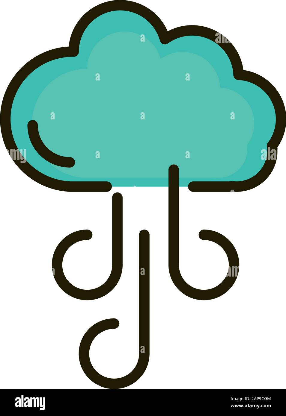 cloud wind season weather nature drawing vector illustration Stock ...