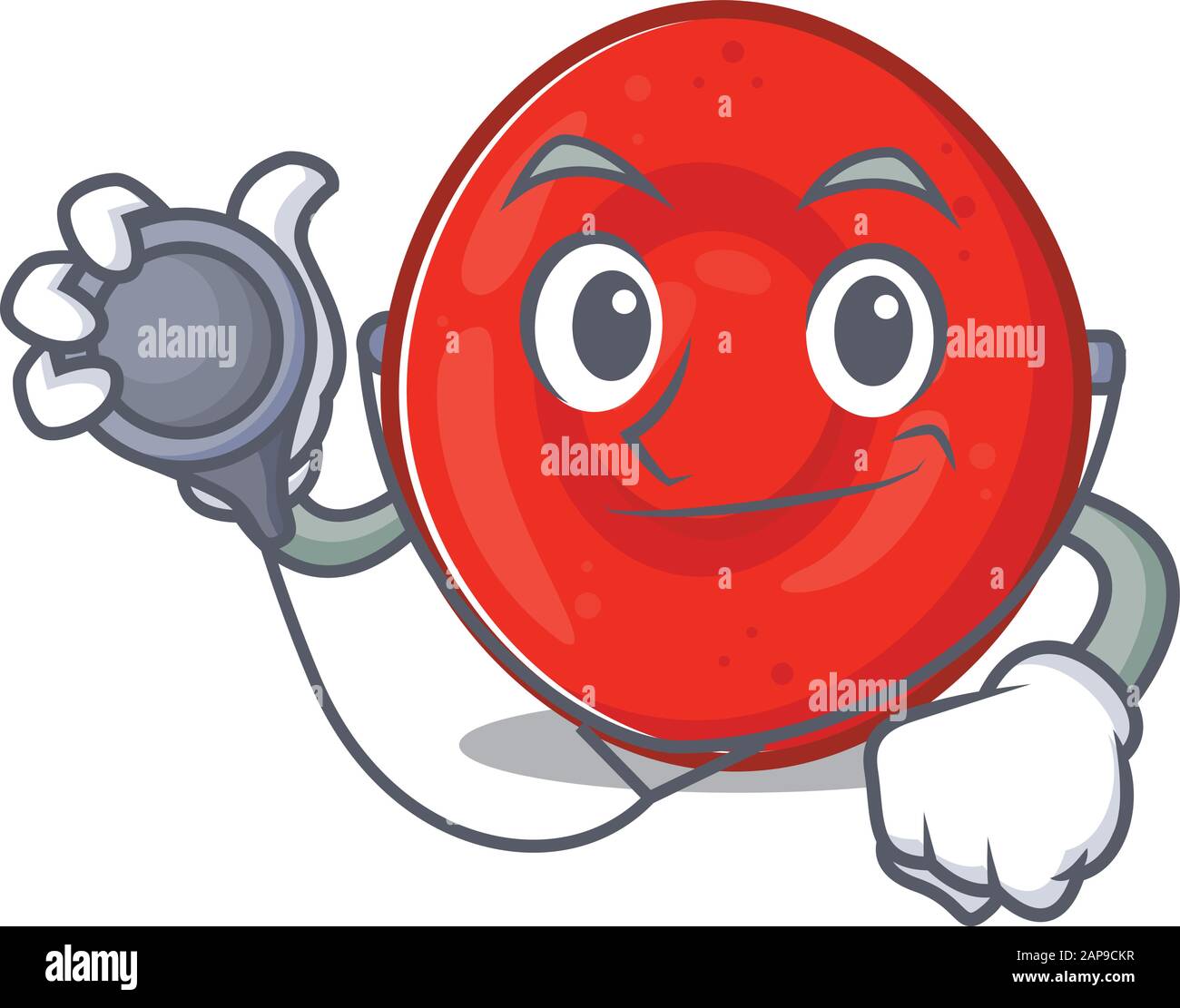 Smart and cool erythrocyte cell cartoon character in a Doctor with ...