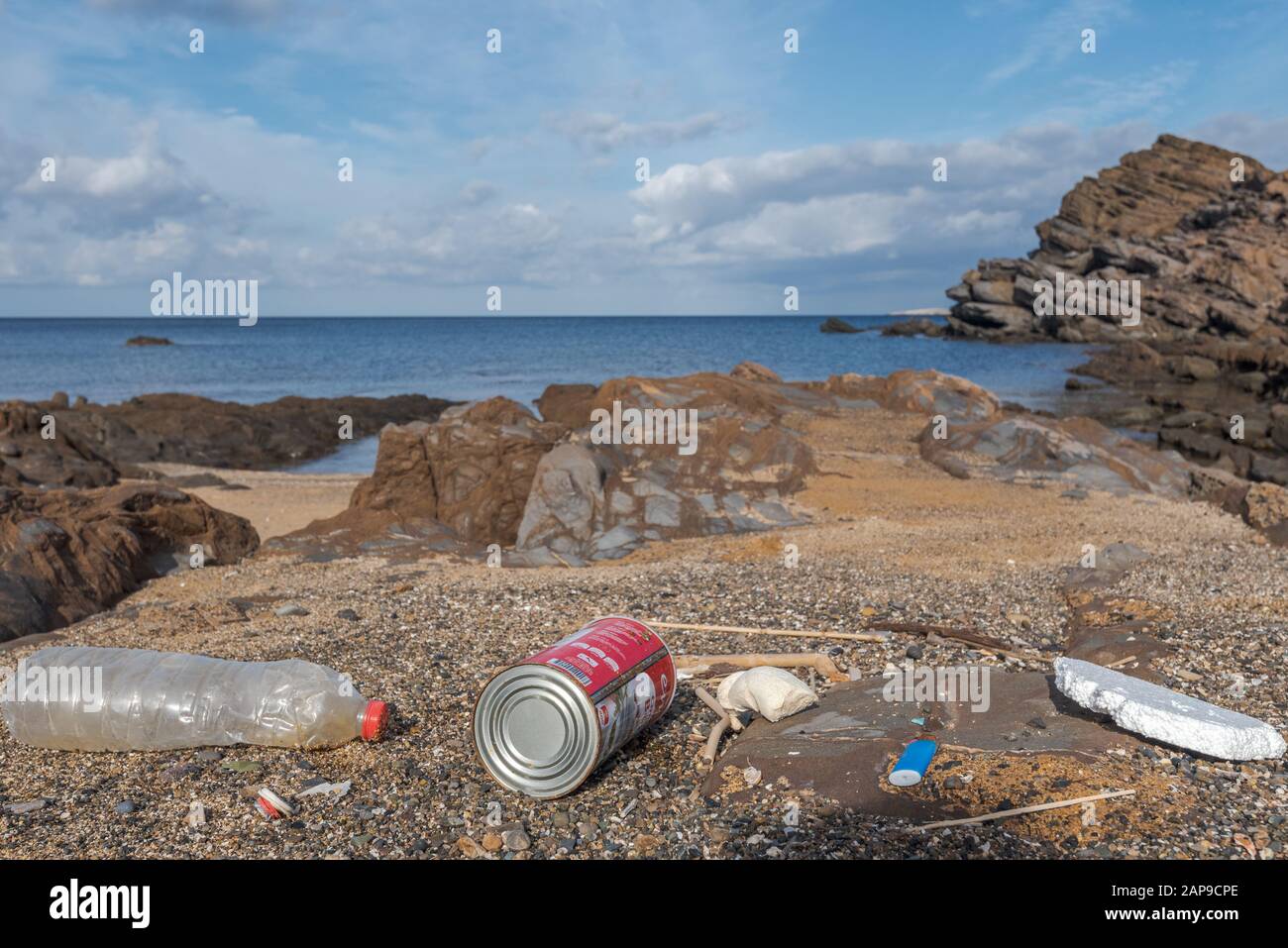 plastic pollution mixed with dried seaweed on paradisaical beaches in ...