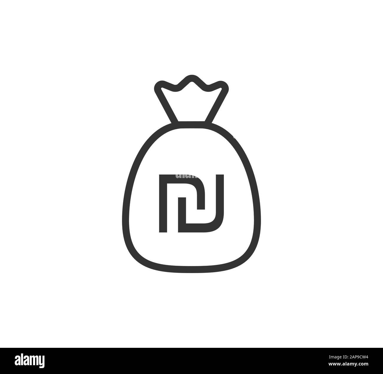 Israeli, shekel, money bag icon. Vector illustration, flat design Stock ...