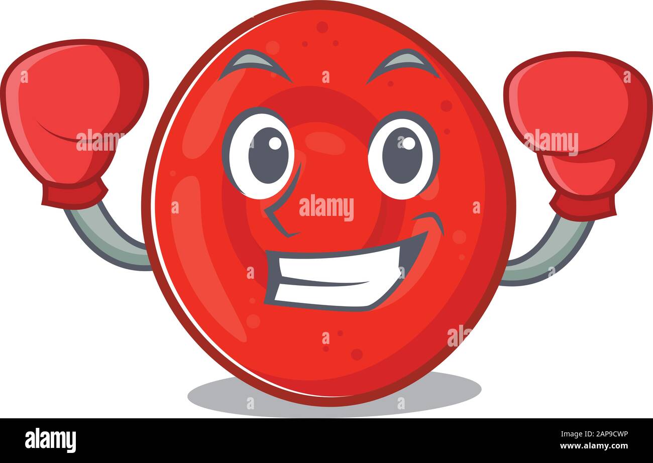 Sporty Boxing erythrocyte cell mascot character style Stock Vector ...