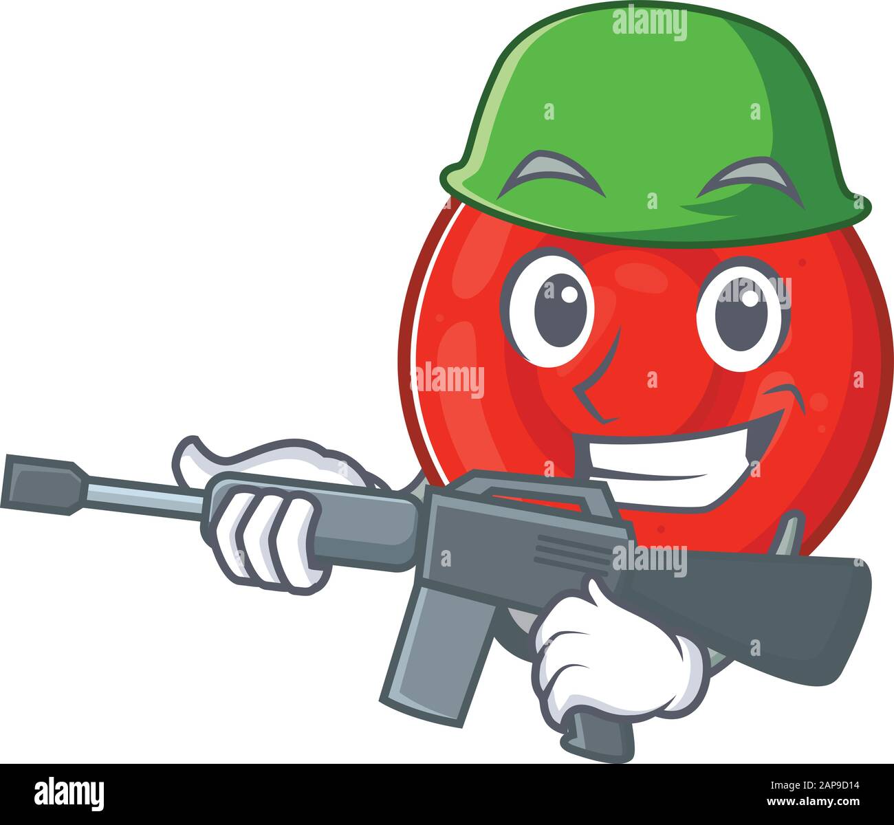 A cartoon design of erythrocyte cell Army with machine gun Stock Vector ...