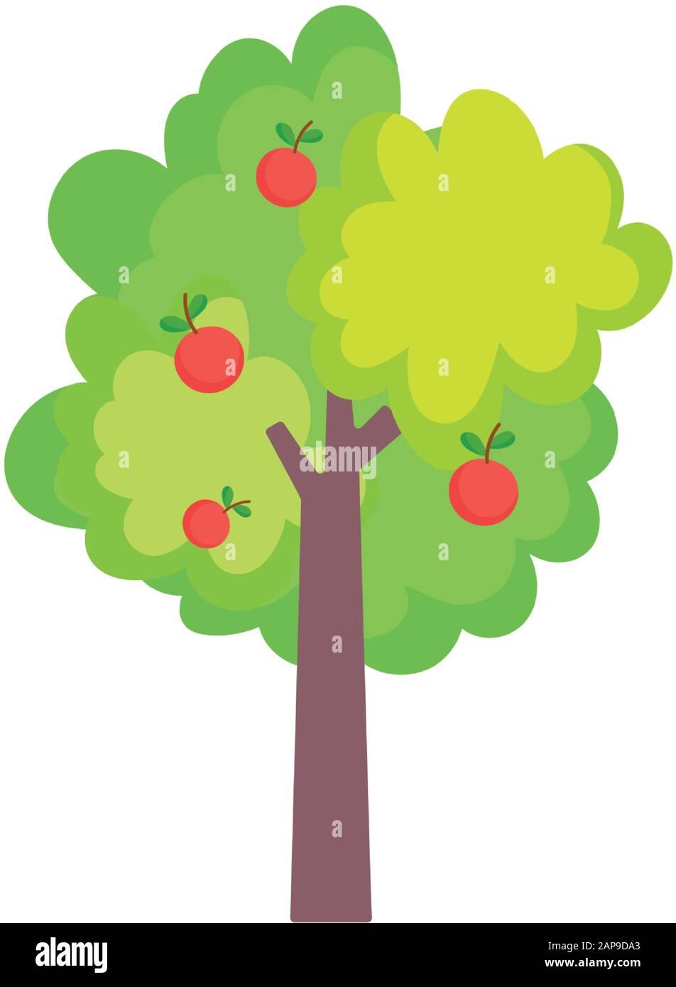 fruits tree apples harvest farm icon vector illustration Stock Vector ...