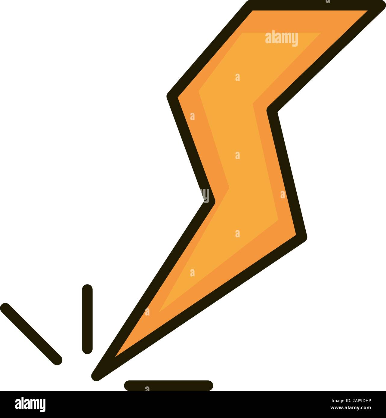 thunderbolt power energy storm nature drawing vector illustration Stock ...