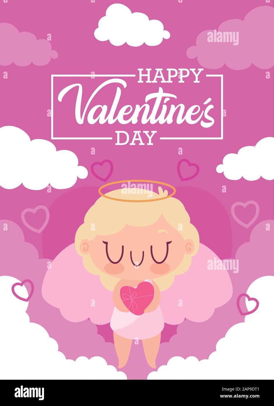Cupid cartoon design of Happy valentines day love passion romantic ...