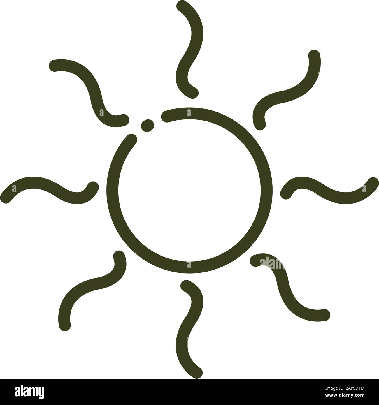 hot sun summer weather nature line design vector illustration Stock ...