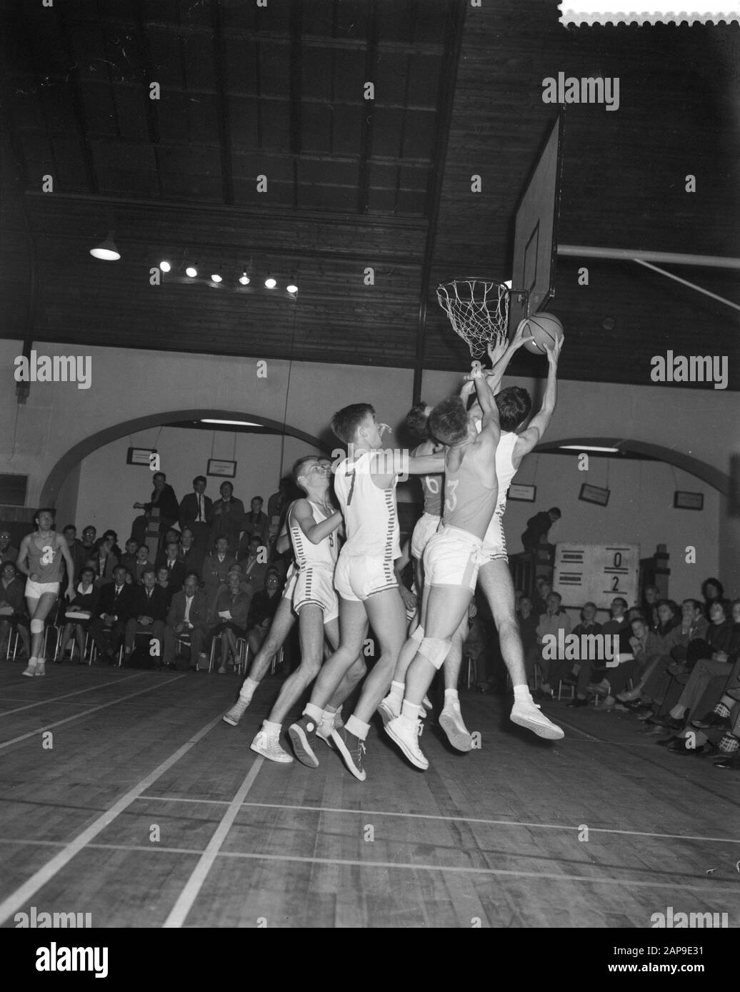 Basketball match Netherlands against Denmark at Haarlem Date: 31 ...