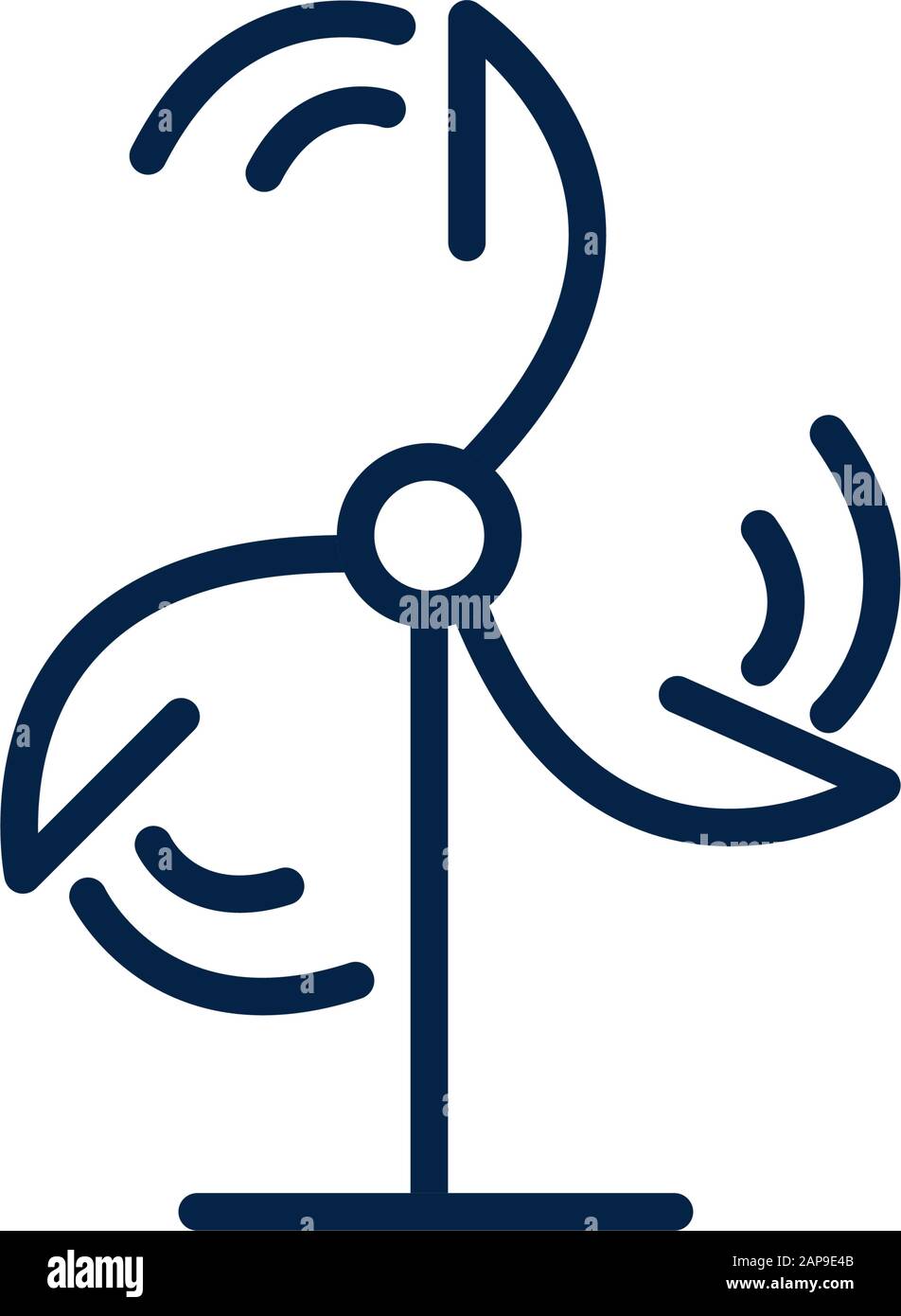 turbine wind energy generator ecology environment icon linear vector ...