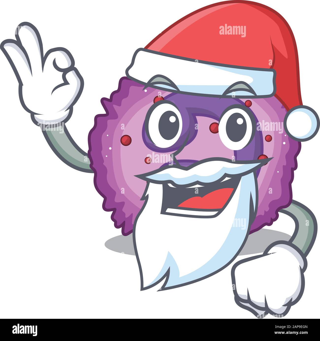 A picture of Santa eosinophil cell mascot picture style with ok finger ...