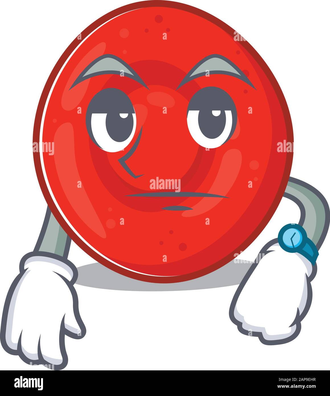 cartoon character design of erythrocyte cell on a waiting gesture Stock ...