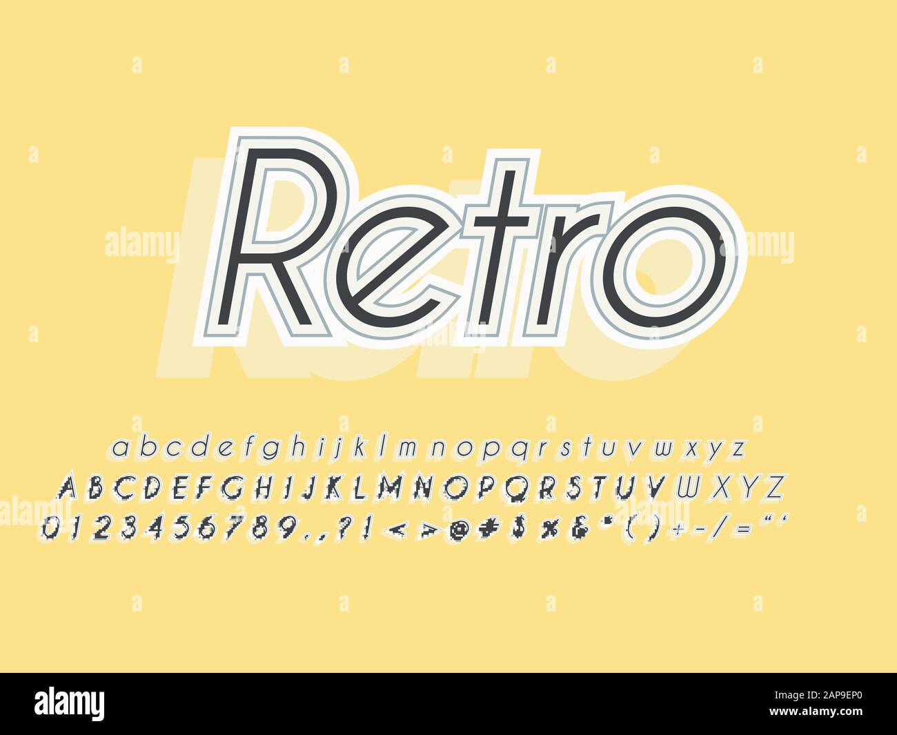 Stylish trendy logotype Retro Bar. 3D colorful Font. Vintage style ...