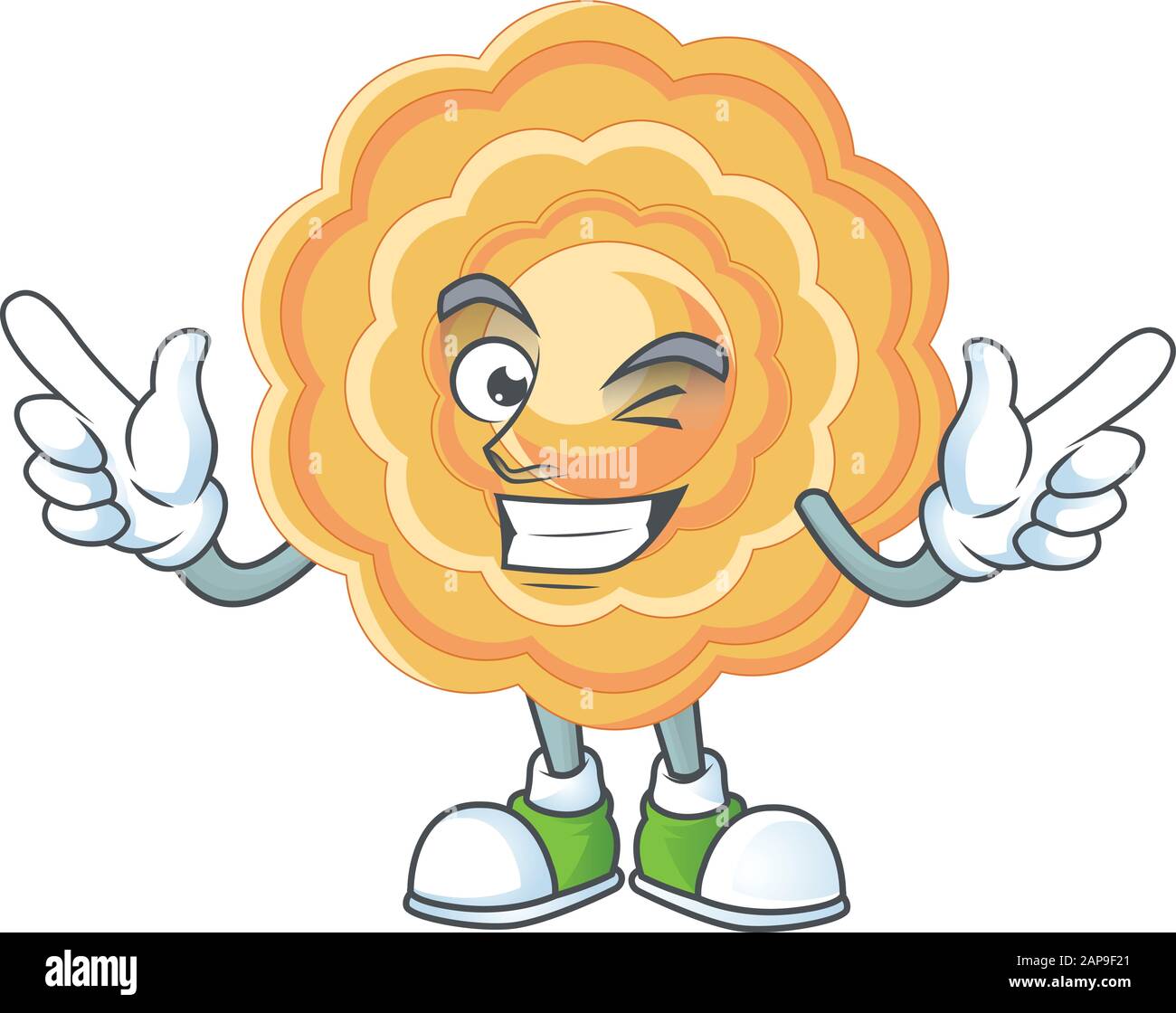 Funny face chinese mooncake cartoon character style with Wink eye Stock ...