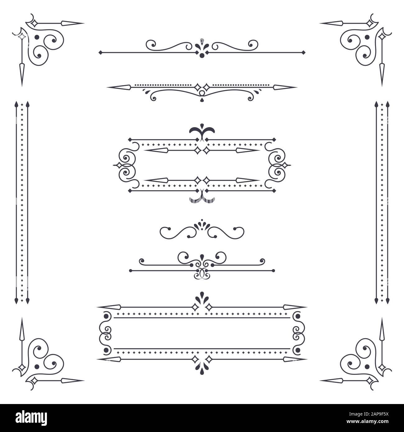 Vintage ornamental dividers Stock Vector Image & Art - Alamy