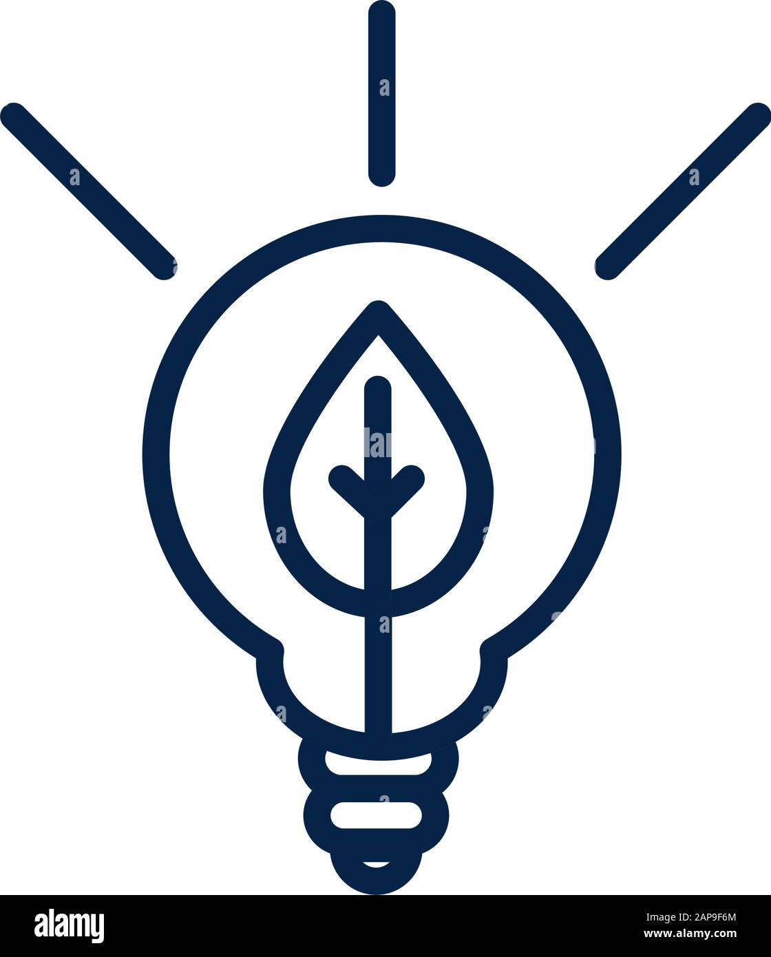 light bulb with leaf ecology environment icon linear vector illustration Stock Vector Image ...