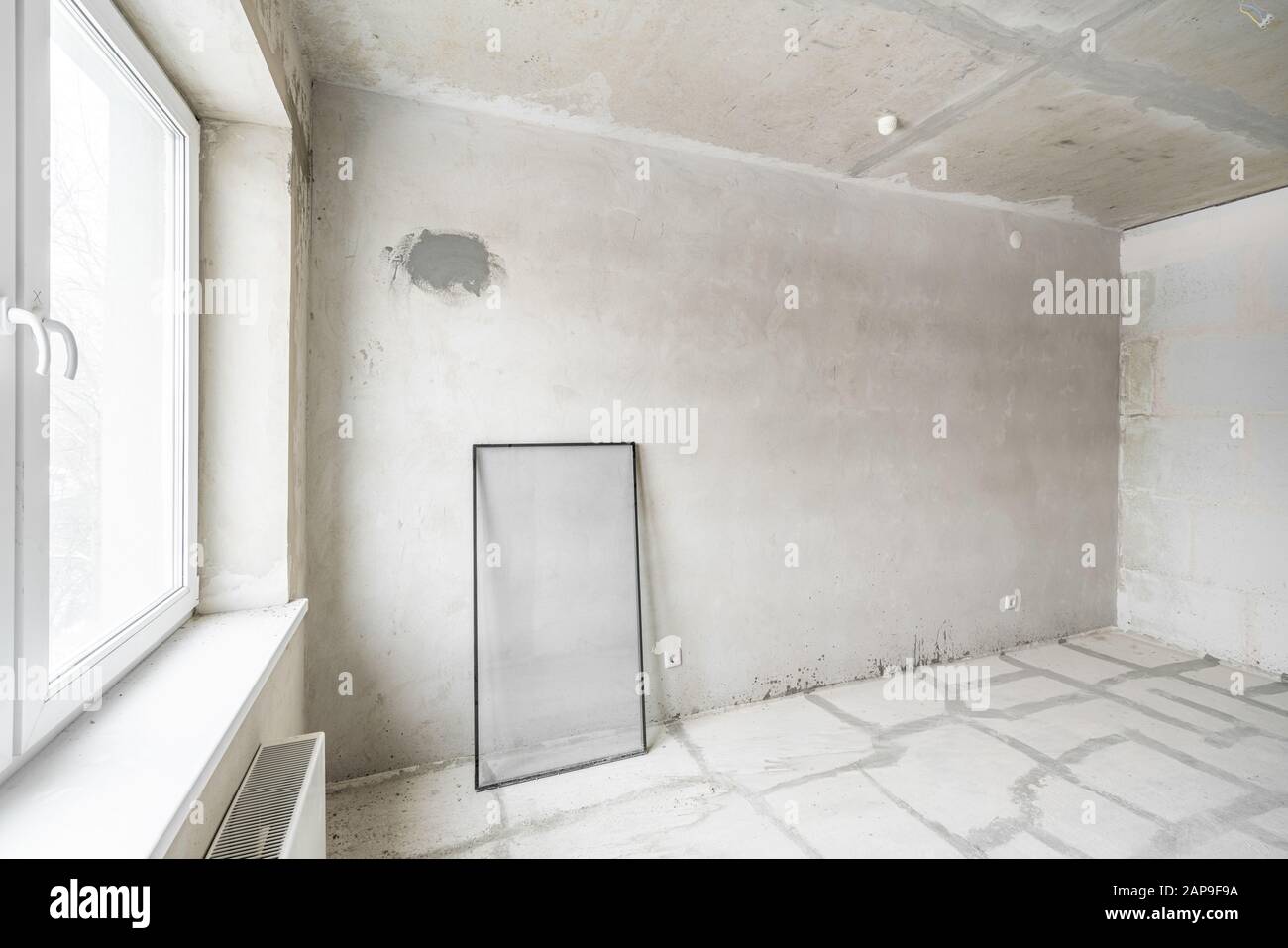 Empty interior for design, gray concrete wall. Empty room. Space for ...