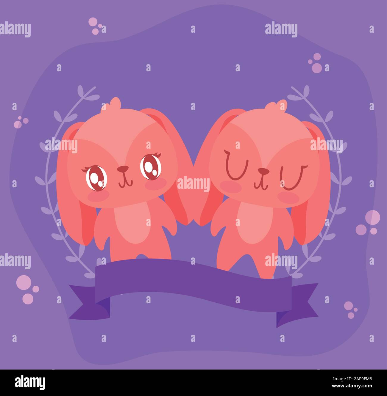 Love rabbits cartoons design of Passion romantic valentines day wedding ...