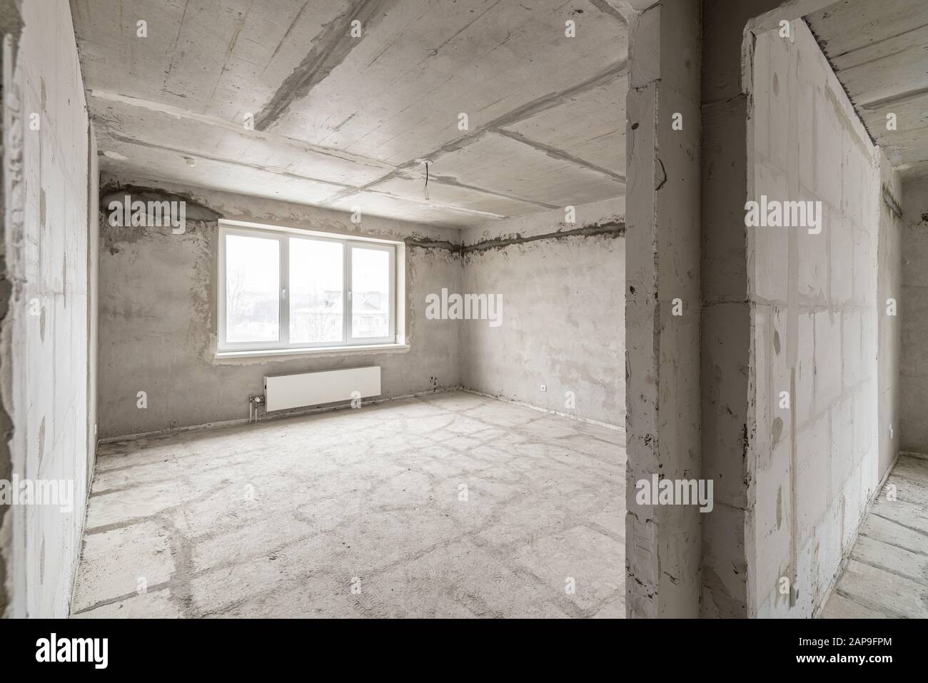 Empty interior for design, gray concrete wall. Empty room. Space for ...