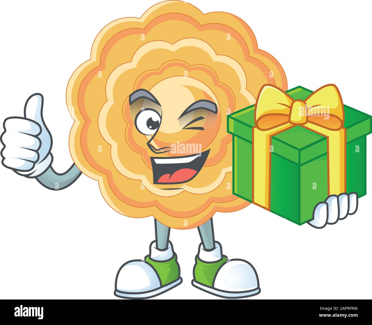 Smiley chinese mooncake character with gift box Stock Vector Image ...