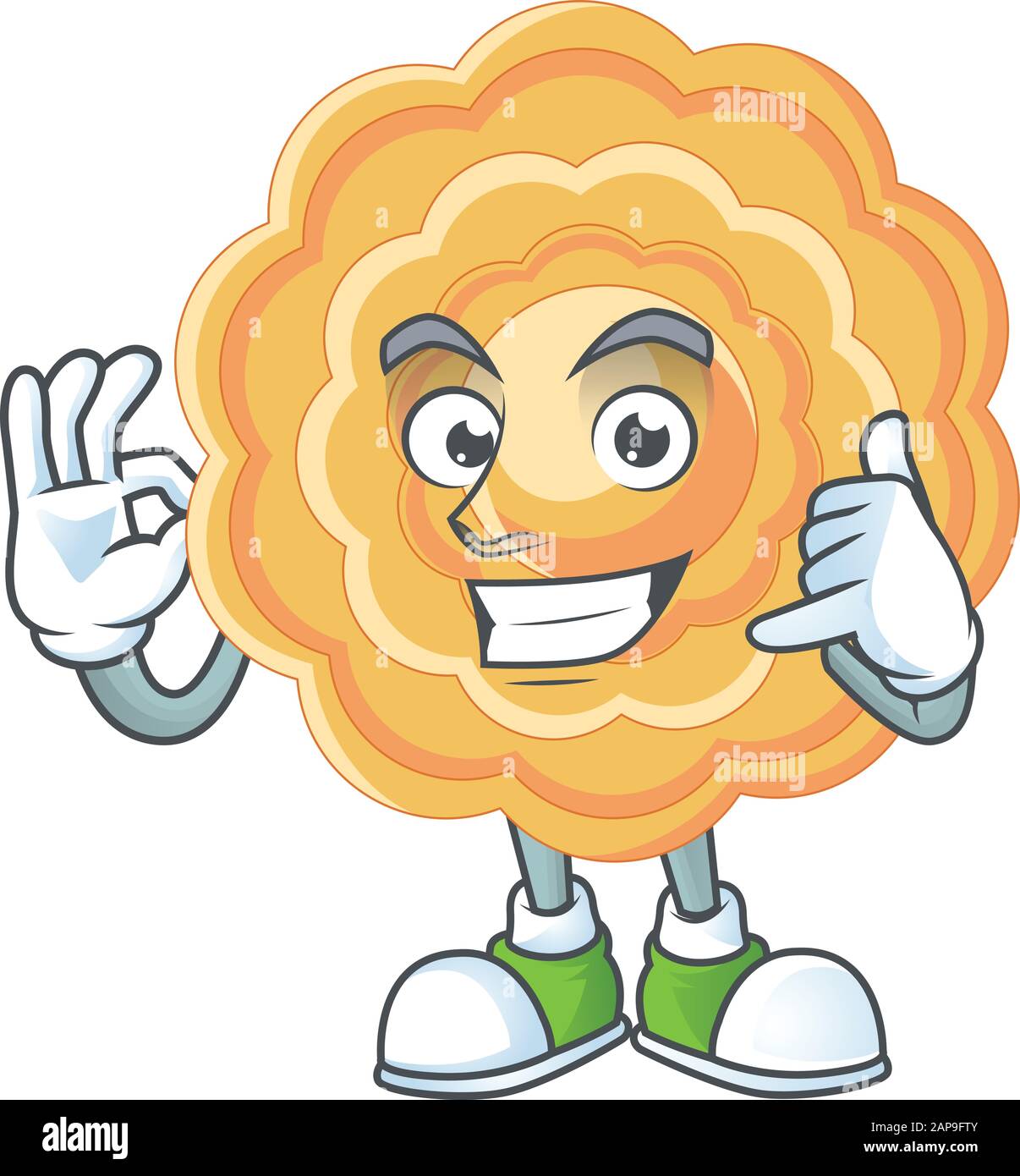 Call me funny chinese mooncake mascot picture style Stock Vector Image ...