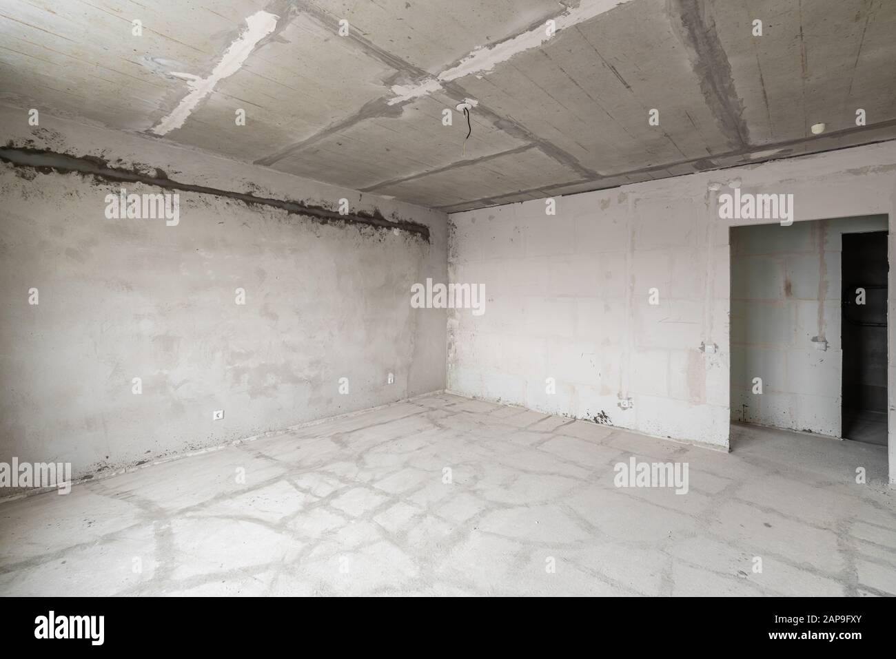 Empty interior for design, gray concrete wall. Empty room. Space for ...