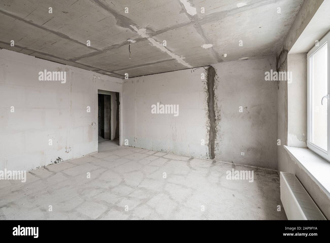 Empty interior for design, gray concrete wall. Empty room. Space for ...