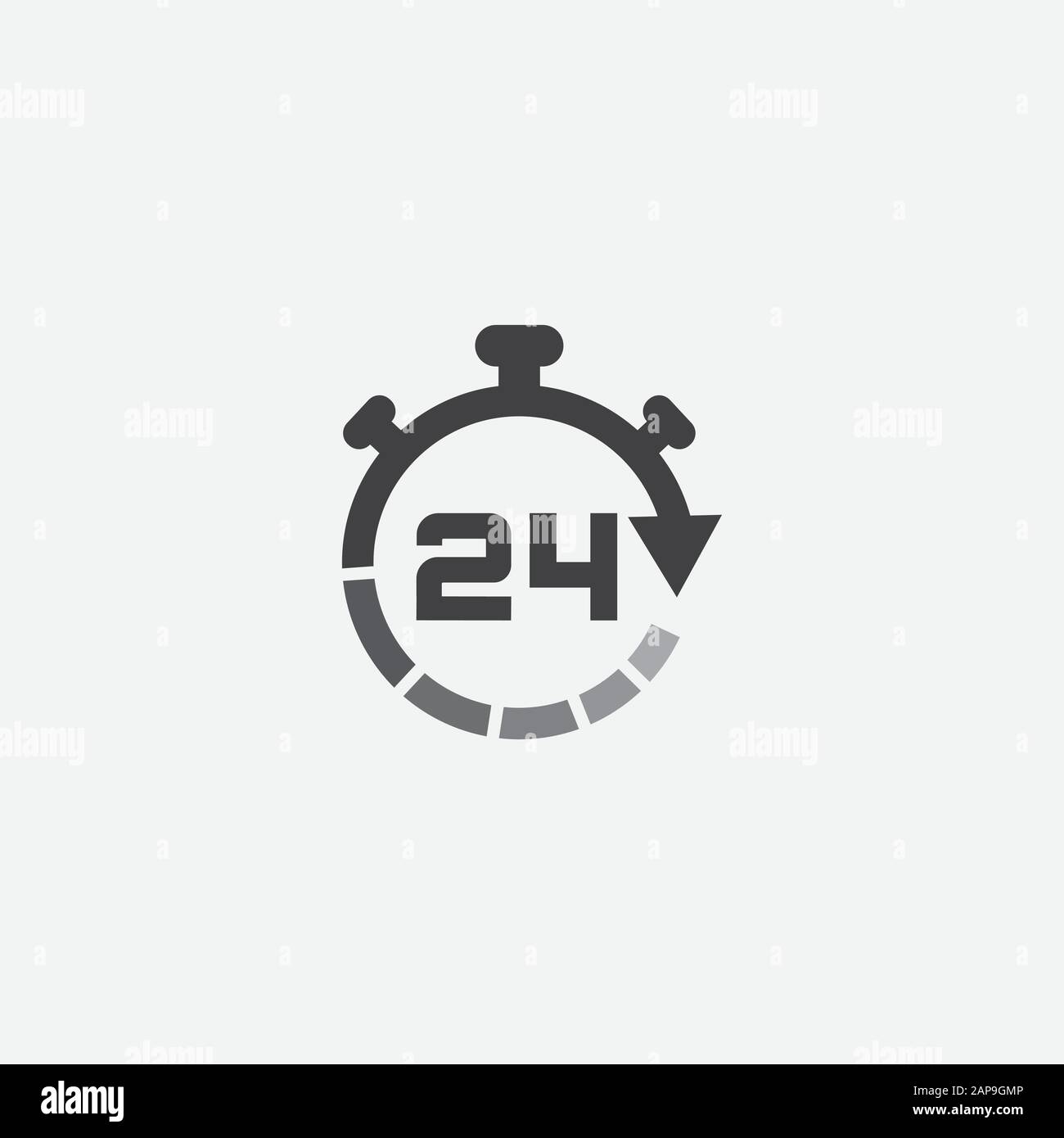 24 hours online vector icon, 24h support icon, Non stop working shop or ...