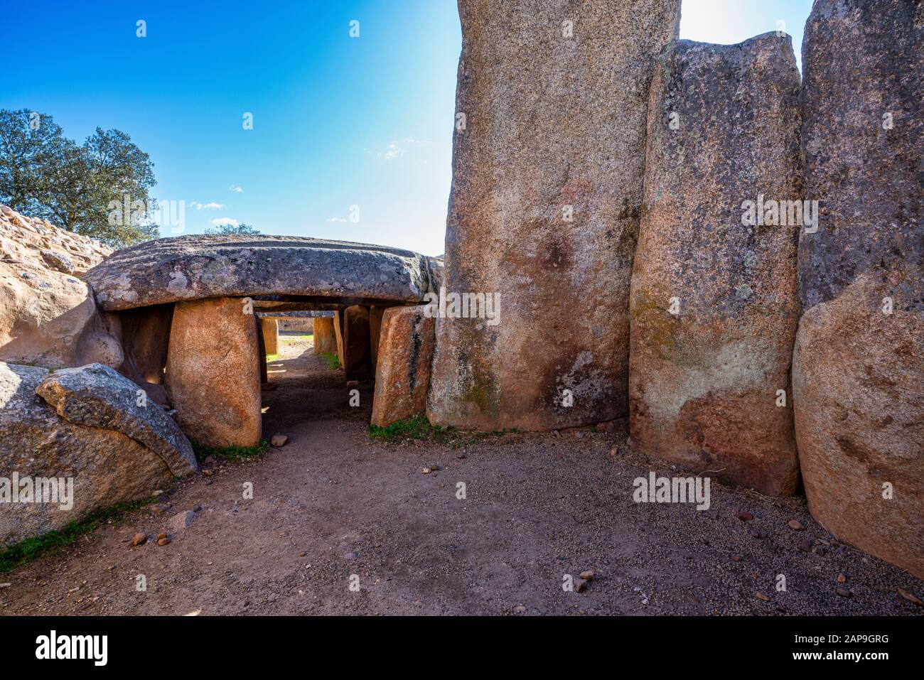 Dolmen of Lacara, funeral chamber. Ancient megalithic building near La ...