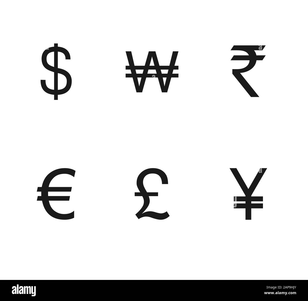 Currency, icon set. Vector illustration, flat design Stock Vector Image ...