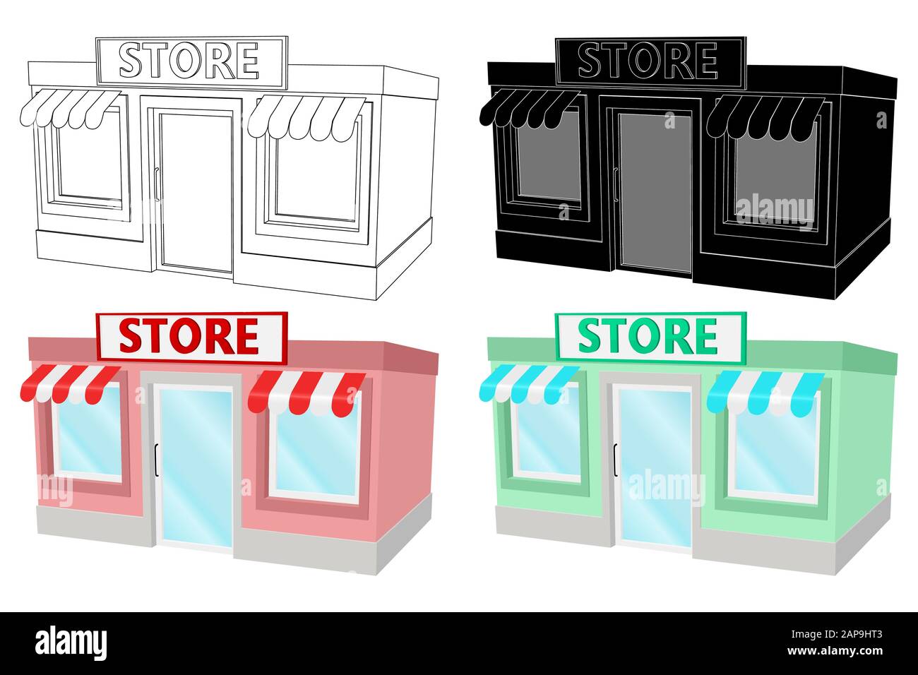 Store buildings set Stock Vector Image & Art - Alamy