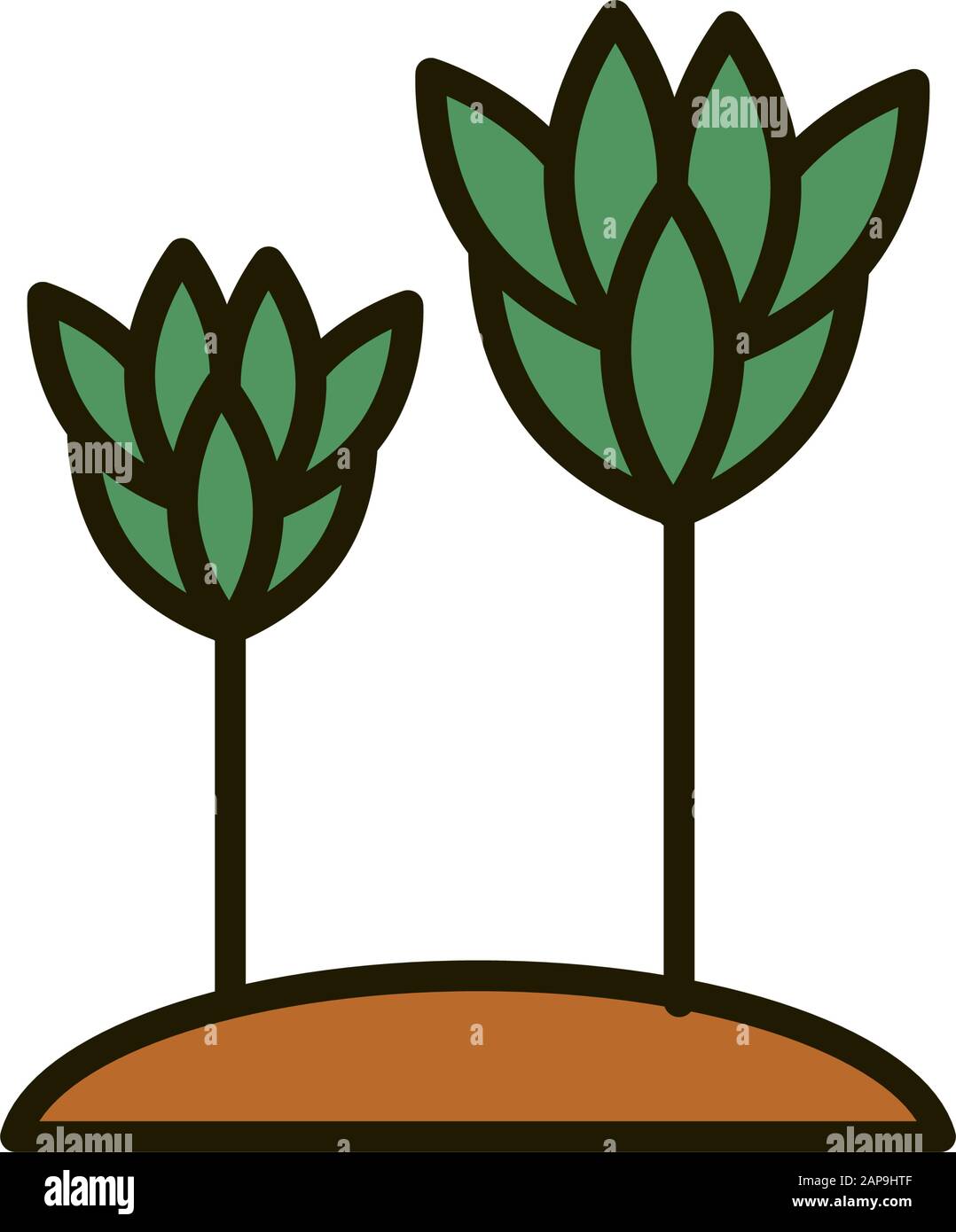 plants ground environment nature drawing vector illustration Stock ...