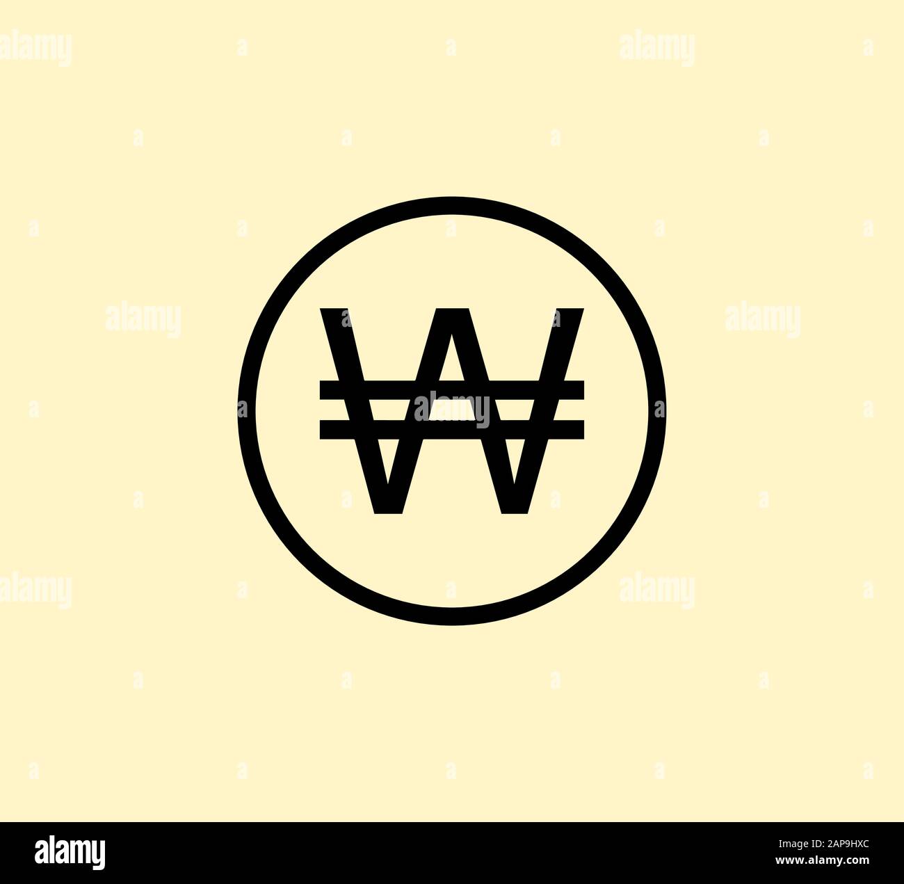 Korean won icon. Vector illustration, flat design Stock Vector Image ...