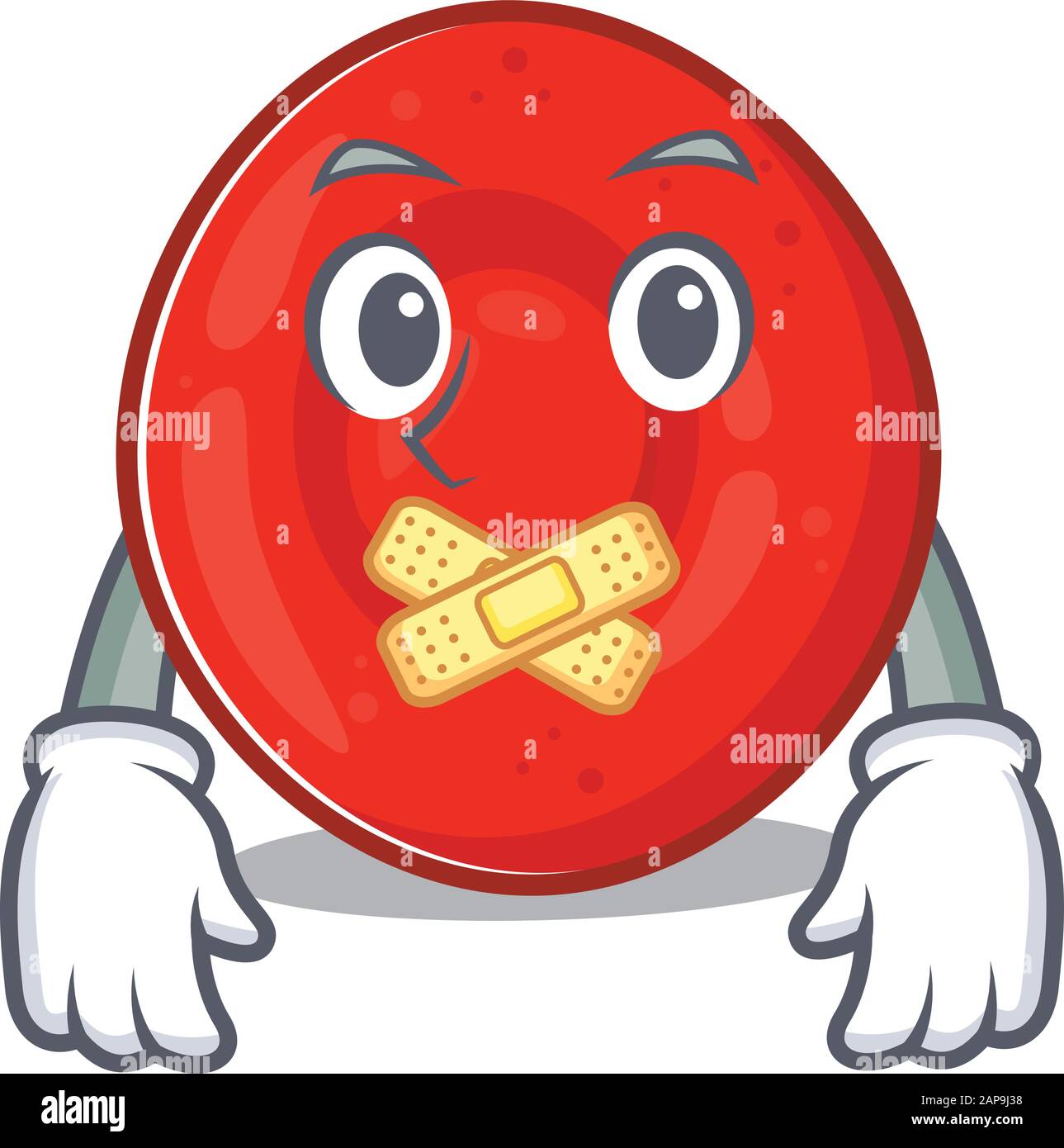 a silent gesture of erythrocyte cell mascot cartoon character design ...