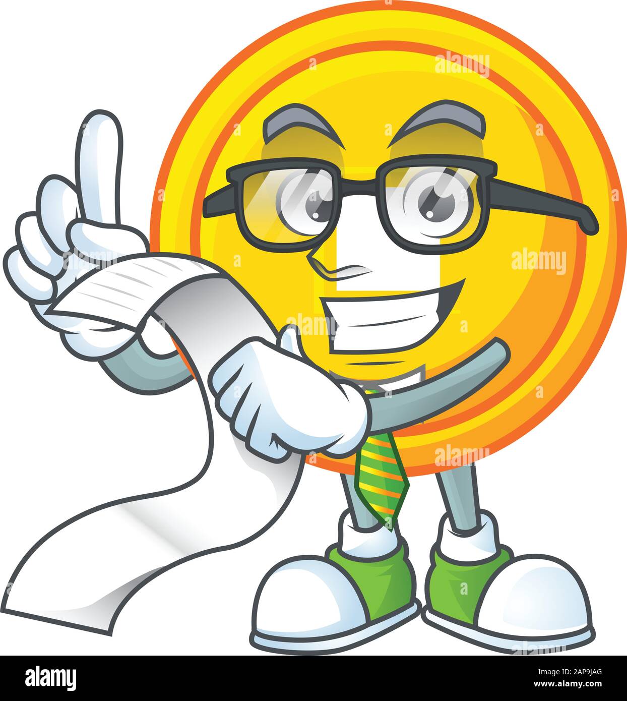 A funny cartoon character of chinese gold coin with a menu Stock Vector ...