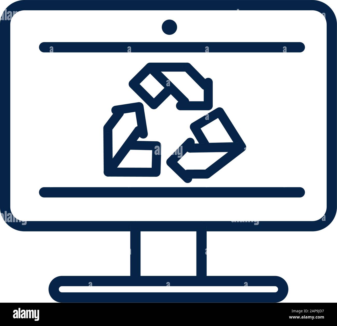 computer recycle ecology environment icon linear vector illustration ... computer recycle ecology environment icon linear vector illustration ...