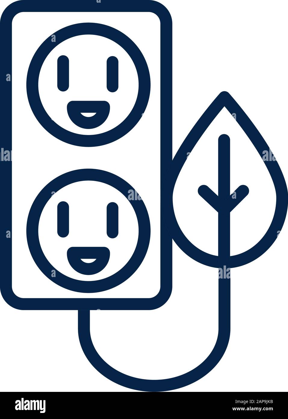electrical outlet leaf ecology environment icon linear vector ...