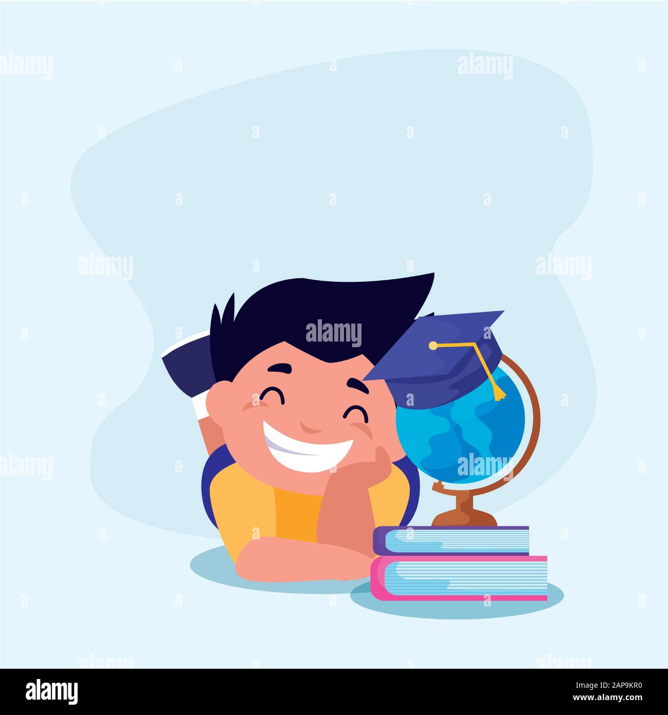 School boy kid with books design, Eduaction class lesson knowledge ...