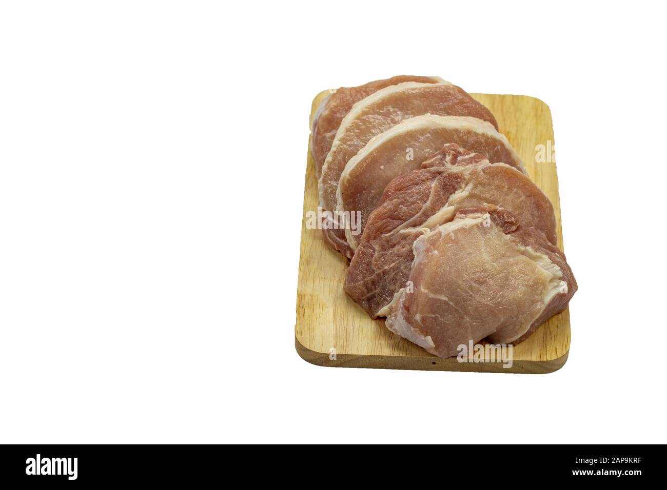 fresh pork raw fillet isolated on white background Stock Photo - Alamy