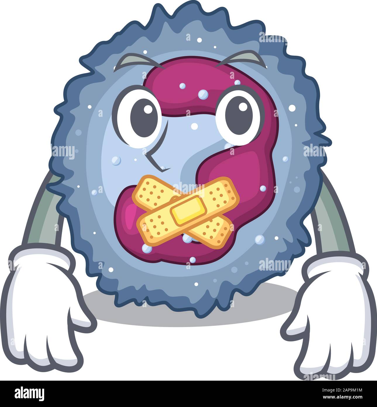 a silent gesture of neutrophil cell mascot cartoon character design ...