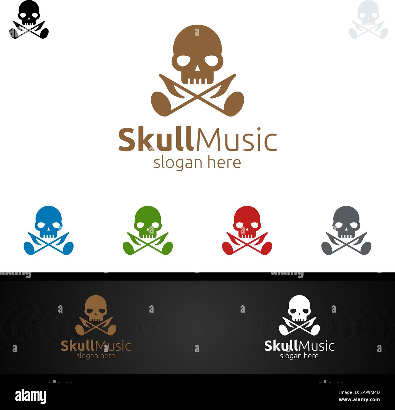 Skull Music Logo with Skull and Play Concept Stock Vector Image & Art ...