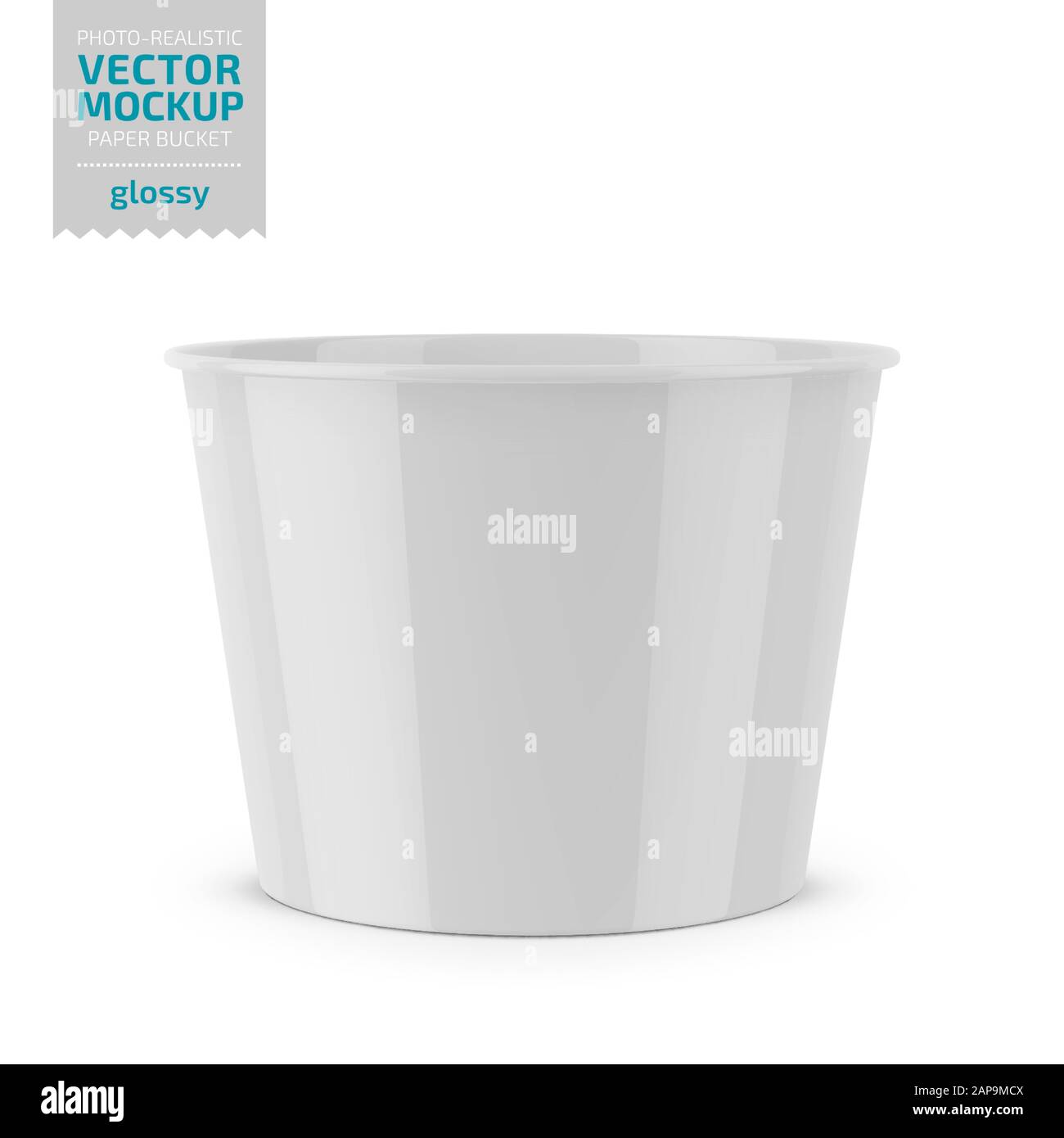 White glossy paper food bucket vector mockup Stock Vector Image & Art ...