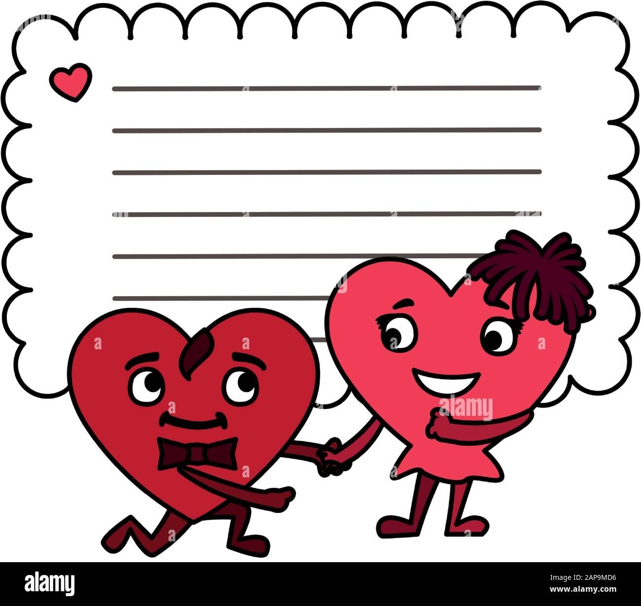 card valentines day with background sheet to write vector illustration ...