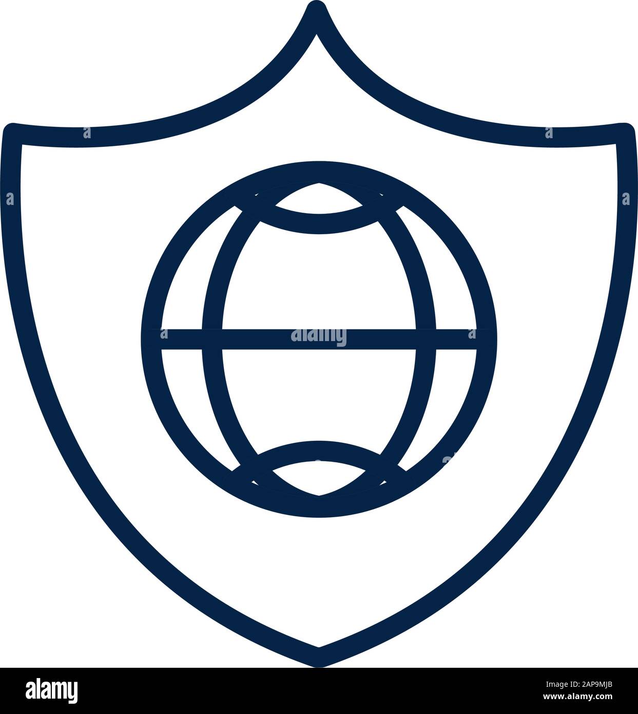 world shield protection ecology environment icon linear vector ...