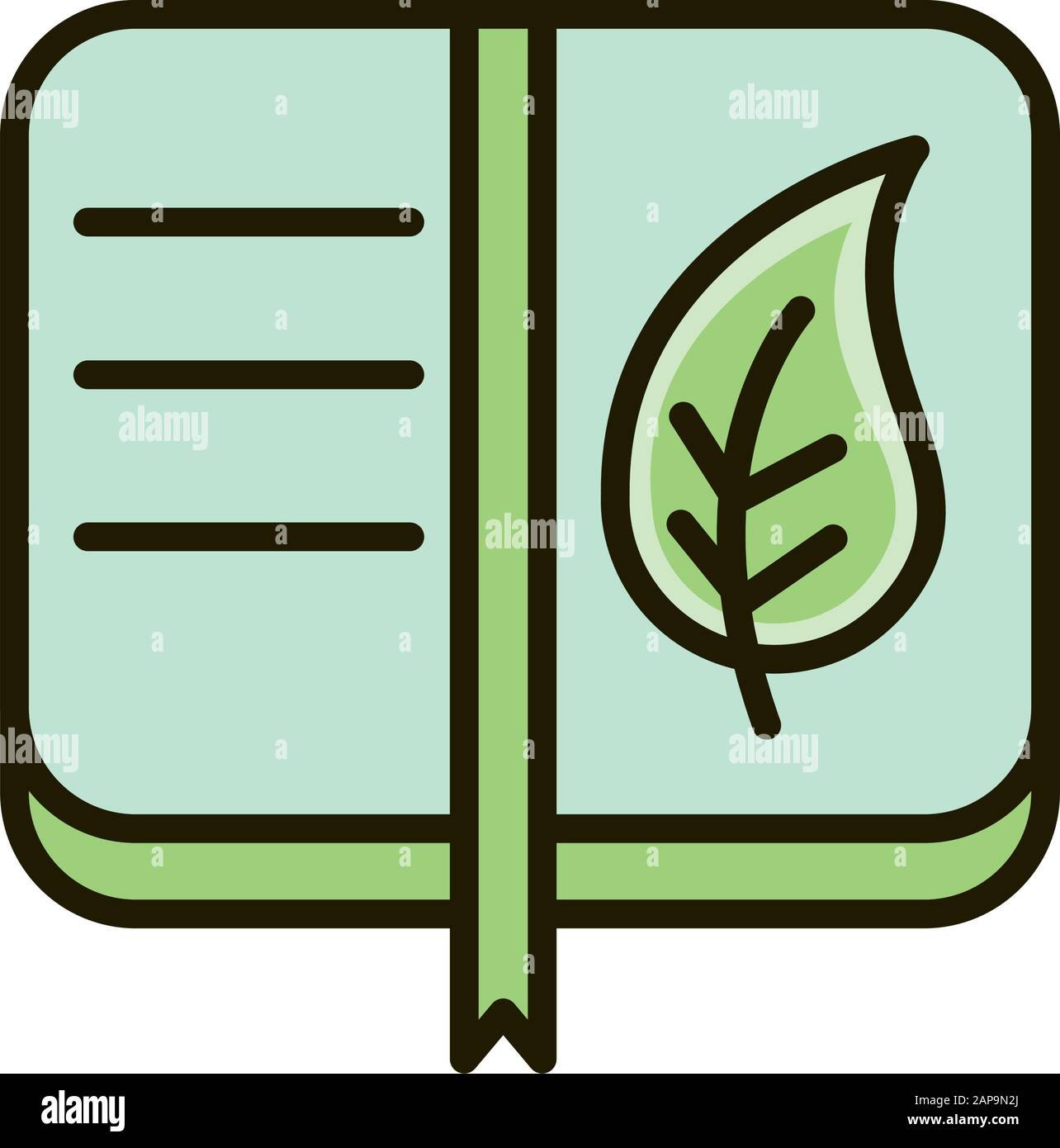 ecology saving book leaf foliage nature drawing vector illustration ...