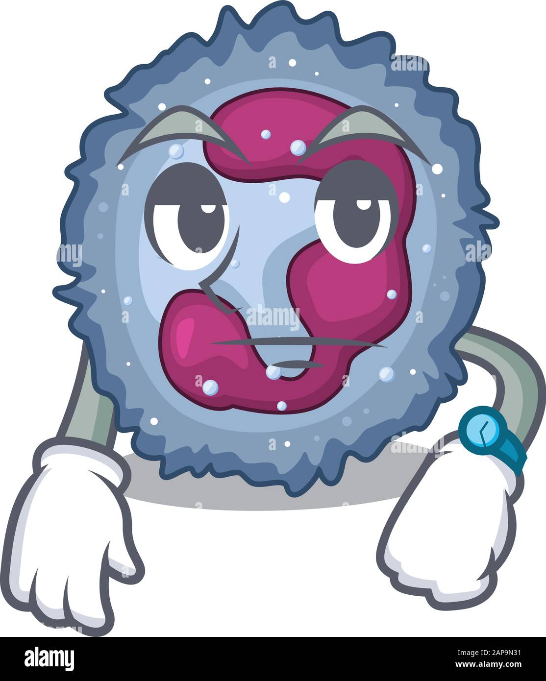 cartoon character design of neutrophil cell on a waiting gesture Stock ...