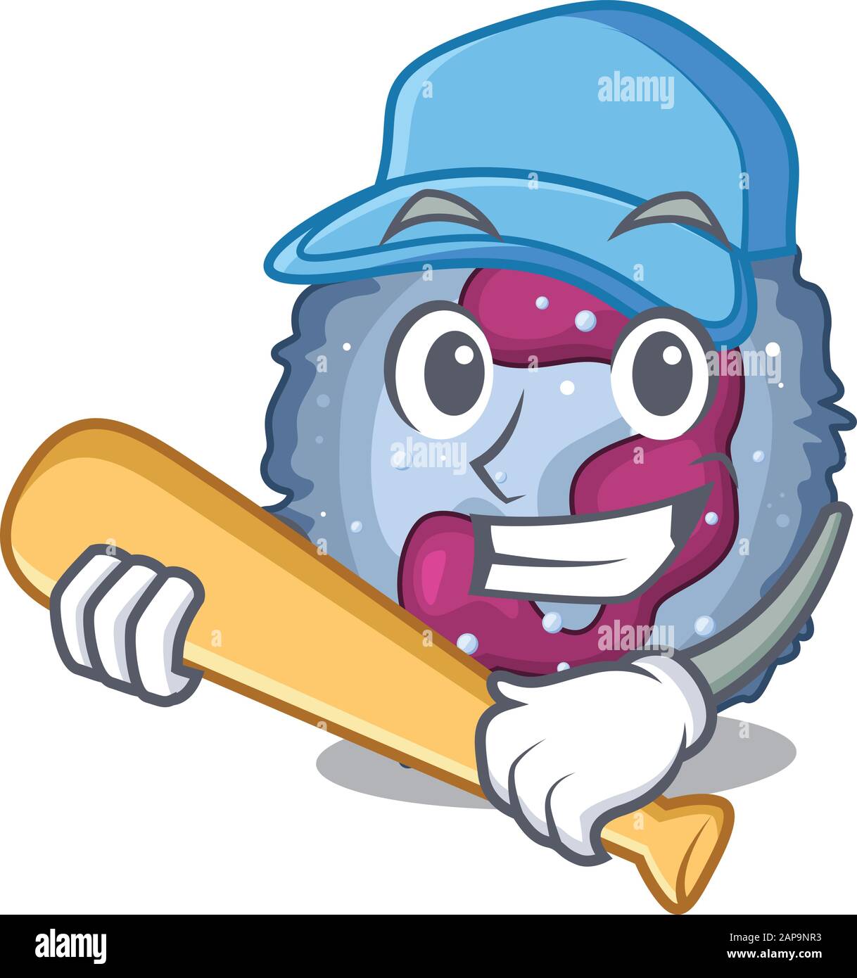 Sporty neutrophil cell cartoon character design with baseball Stock ...