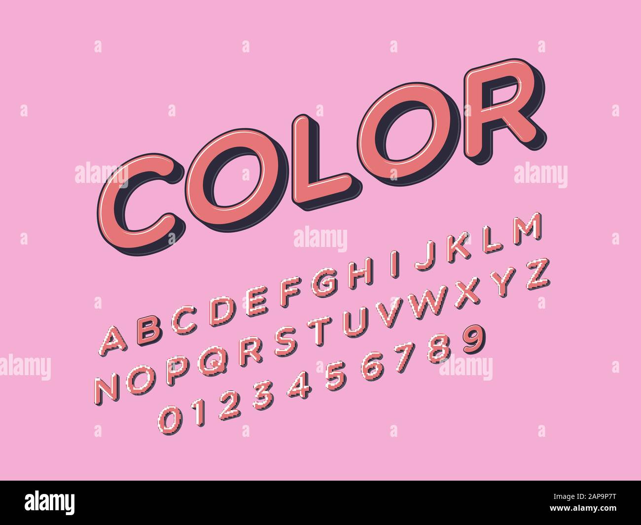 Stylish trendy logotype Retro Bar. 3D colorful Font. Vintage style ...