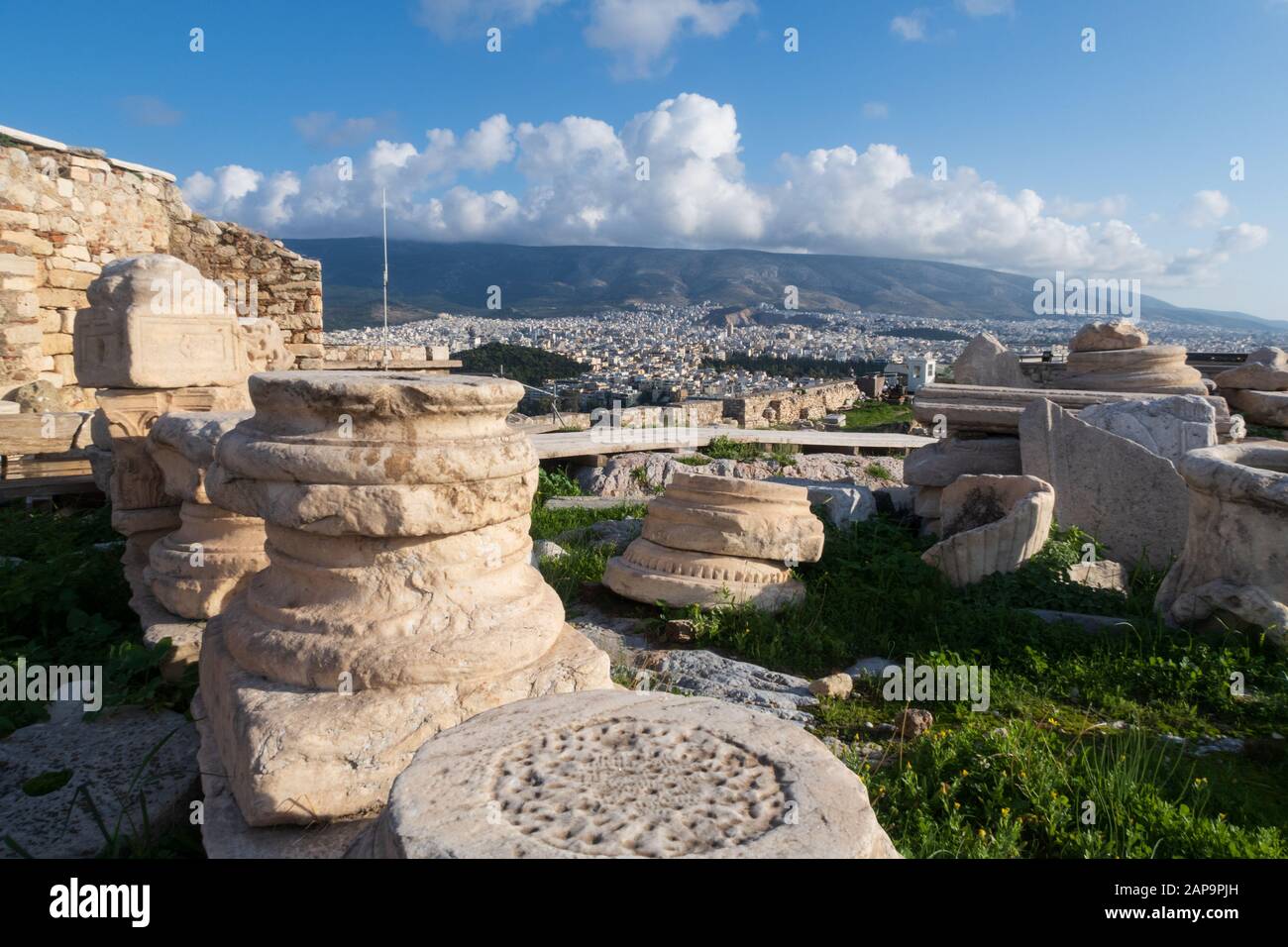Athens, Greece - Dec 20, 2019: The view from Acropolis to Athens Stock ...